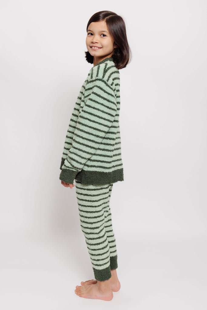 GREEN STRIPED PAJAMA SET – PEPPER KIDS