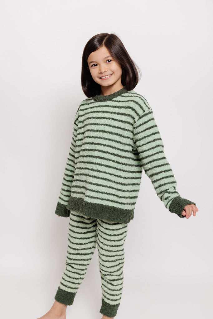 GREEN STRIPED PAJAMA SET – PEPPER KIDS